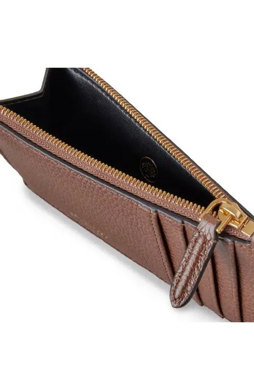 Mulberry Continental Zip Leather Card Holder - Oak