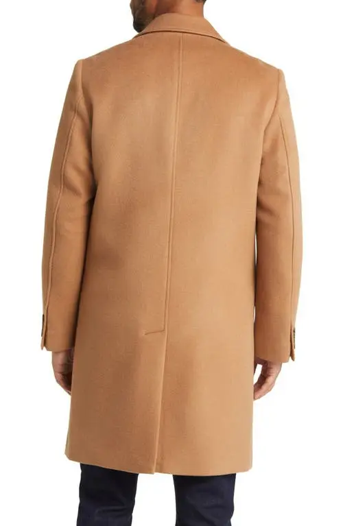 Ted Baker London Peak Lapel Wool Blend Coat - Tan