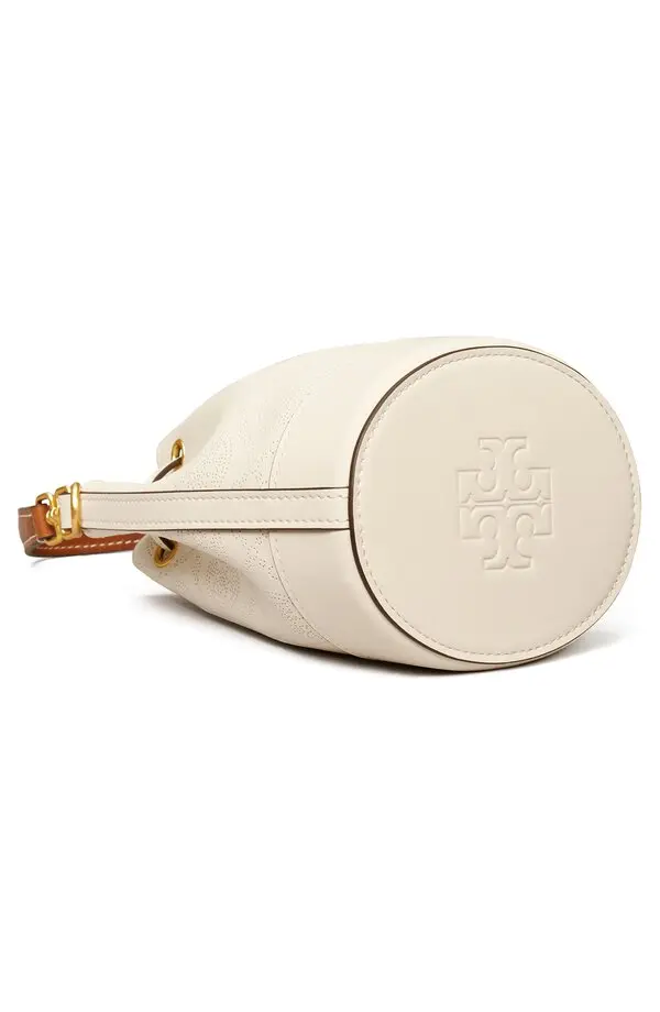 Tory Burch Mini T Monogram Perforated Leather Bucket Bag