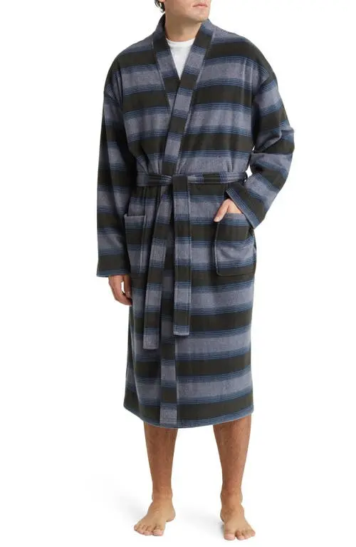 Majestic International Line Up Robe - Charcoal Stripe