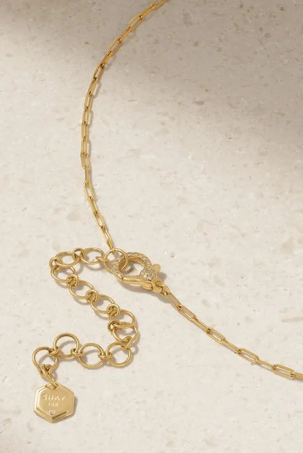 Shay Mini Deco 18-karat Emerald And Diamond Necklace