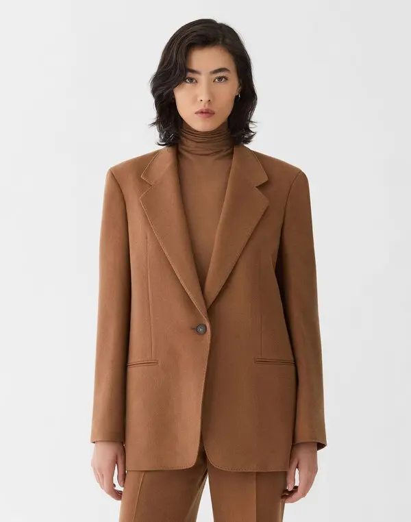 Lafayette 148 New York Camel Hair Blazer - Vicuna