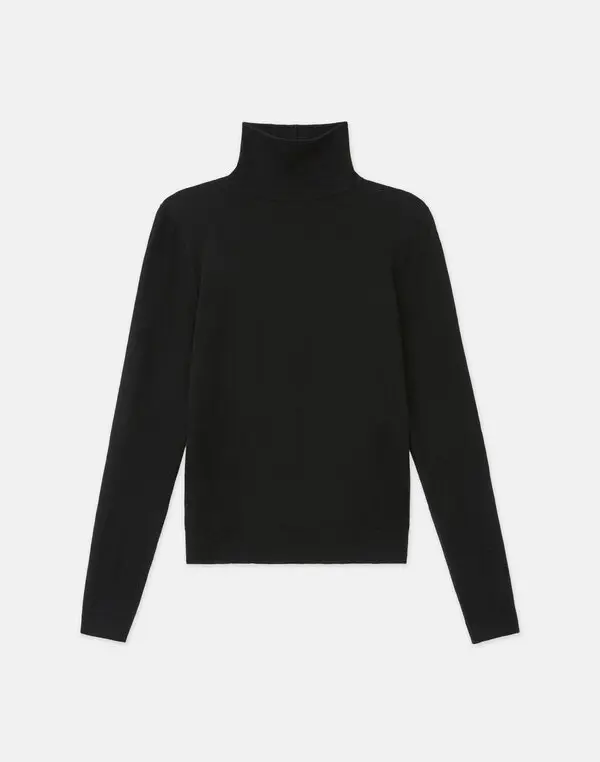 Lafayette 148 New York Fine Cashmere Fitted Turtleneck Sweater - Dune