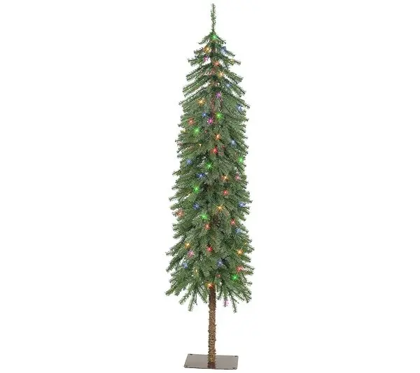 PULEO INTERNATIONAL Puleo 6' Pre-lit Alpine Artificial Tree 200 Mul Ti-color Light - One-color