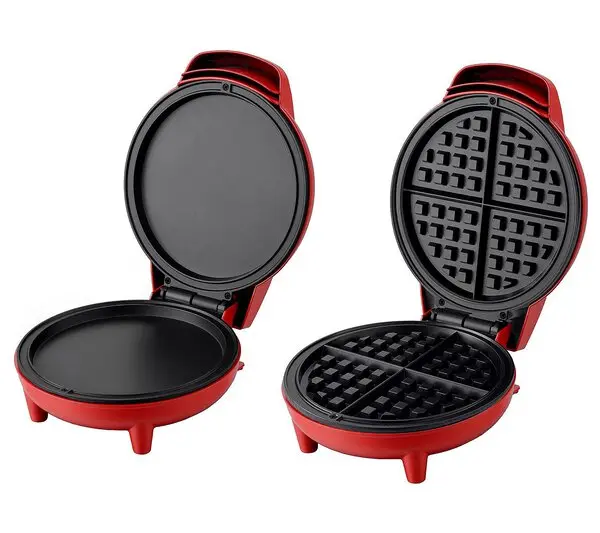 COURANT Personal Griddle And Waffle Maker Bre Akfast Bundle