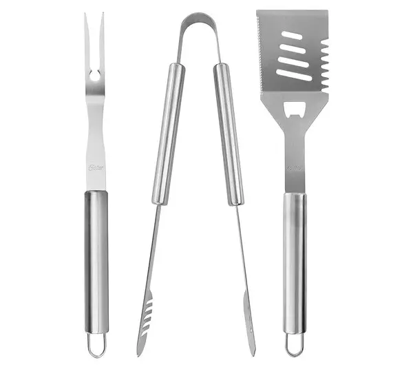 OSTER Baldwin 3 Piece Stainless Steel Bbq Tool Et - Silver