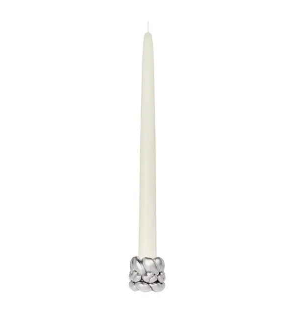 Christofle Plated Babylone Candlestick Holder - Silver