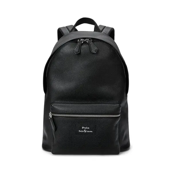 Ralph Lauren Pebbled Leather Backpack - Black