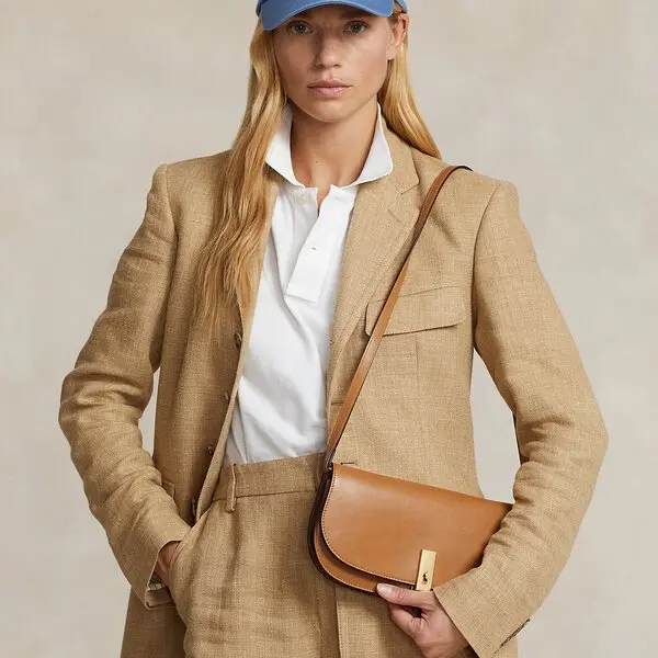Ralph Lauren Polo Id Leather Medium Clutch-bag - Tan