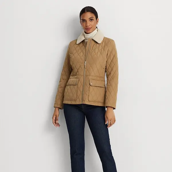 Ralph Lauren Faux-shearling-trim Quilted Jacket - Classic Camel