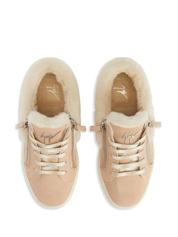 GIUSEPPE ZANOTTI Gail Ice Shearling Sneakers - Neutrals