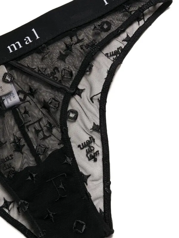 FLEUR DU MAL Monogram-embroidered Cheeky Briefs