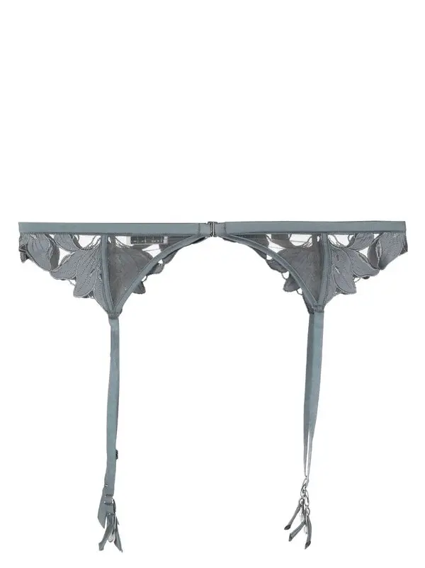 FLEUR DU MAL Lily Embroidered Garter Belt