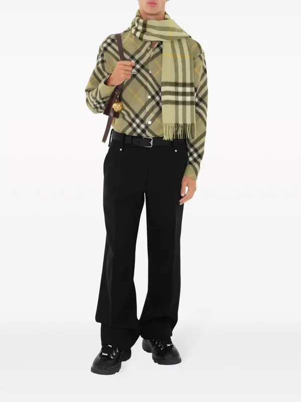Burberry Checked Wool-blend Shirt Jacket - Green
