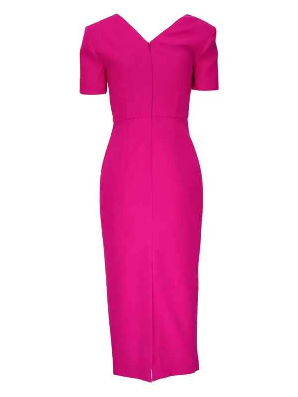 princess polly baby blue dress Roland Mouret Asymmetric-Neck Short-Sleeve Midi Dress In Pink - 50% Off