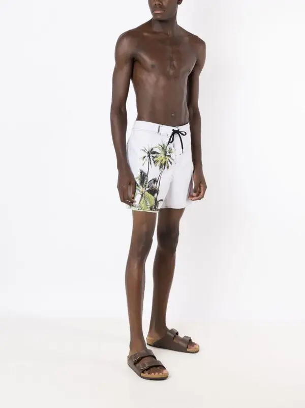 OSKLEN Palm Tree Print Bermuda Swim Shorts
