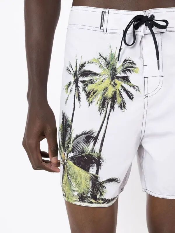 OSKLEN Palm Tree Print Bermuda Swim Shorts