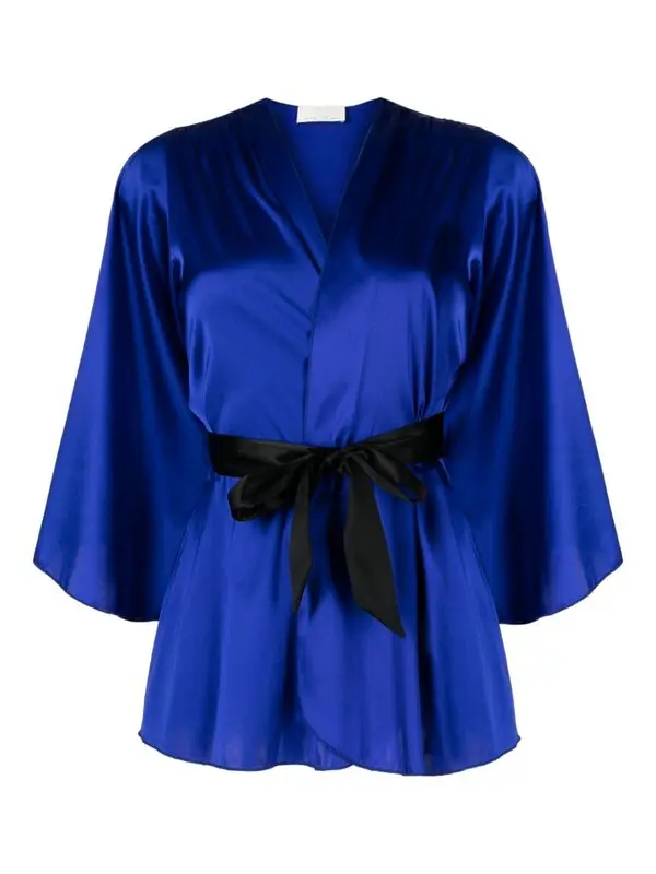 FLEUR DU MAL Angel-sleeve Robe - Blue