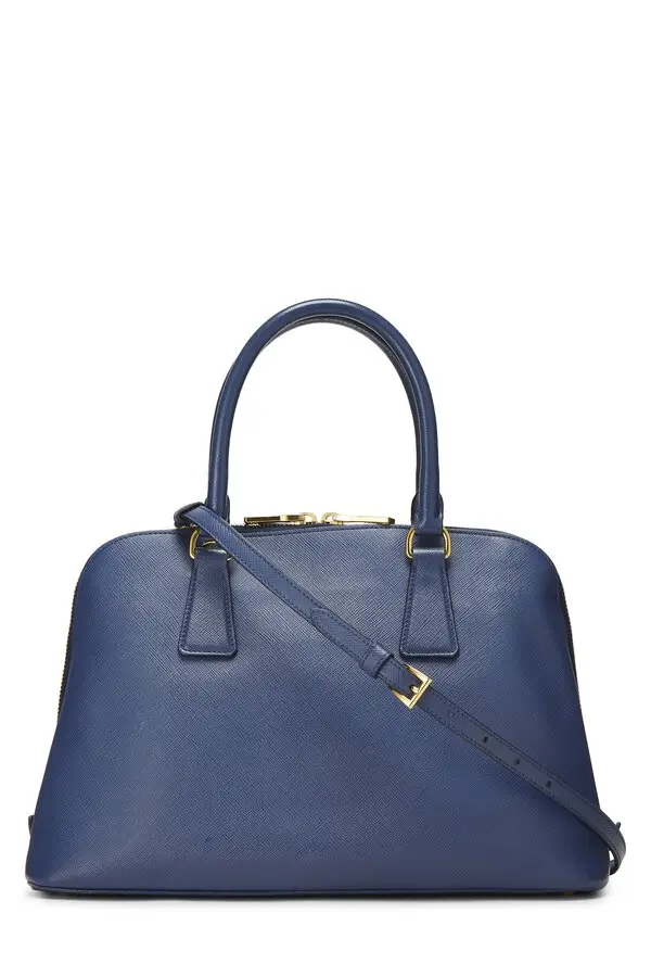 Prada Saffiano Promenade Top Handle Bag - Navy