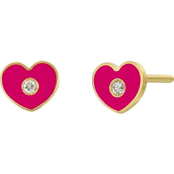 Bony Levy Icon Diamond Heart Stud Earrings - 18k Yellow Gold