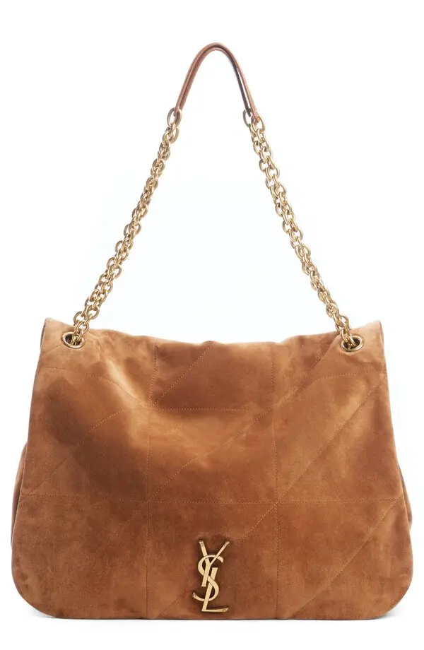 Saint Laurent Jamie 4.3 Patchwork Suede Shoulder Bag - Brown Caramel