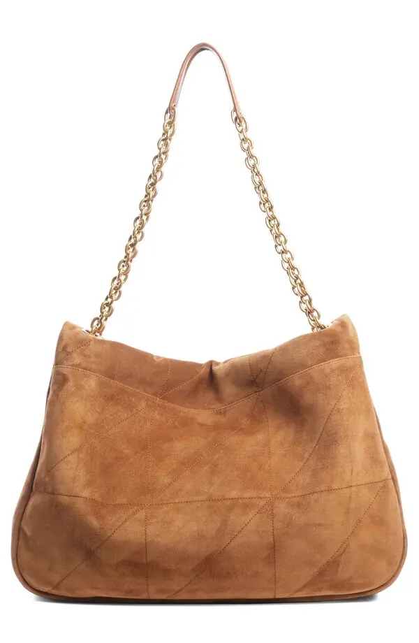 Saint Laurent Jamie 4.3 Patchwork Suede Shoulder Bag - Brown Caramel
