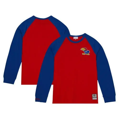 Mitchell & Ness Kansas Jayhawks Legendary Slub Raglan Long Sleeve T-shirt