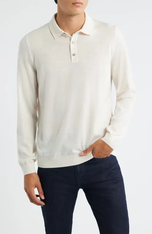BOSS Lancione Wool Polo Sweater - Open White