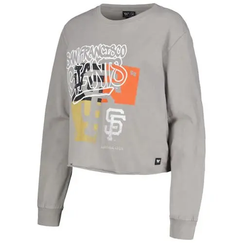 THE WILD COLLECTIVE San Francisco Giants Cropped Long Sleeve T-shirt