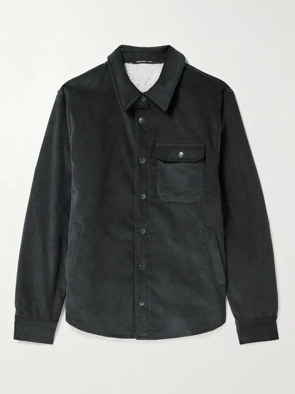 JAMES PERSE Fleece-lined Cotton-blend Corduroy Jacket - Black