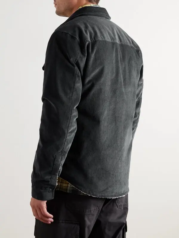 JAMES PERSE Fleece-lined Cotton-blend Corduroy Jacket - Black