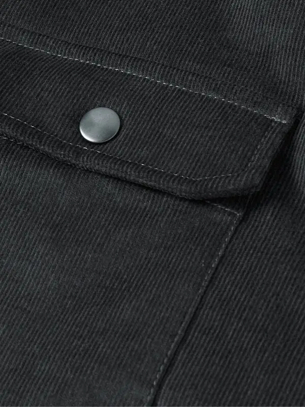 JAMES PERSE Fleece-lined Cotton-blend Corduroy Jacket - Black