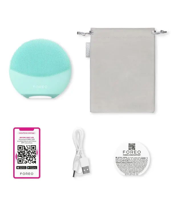 Foreo Luna 4 Mini Deep Cleansing Dual-sided Facial Cleansing Massager - Arctic Blue