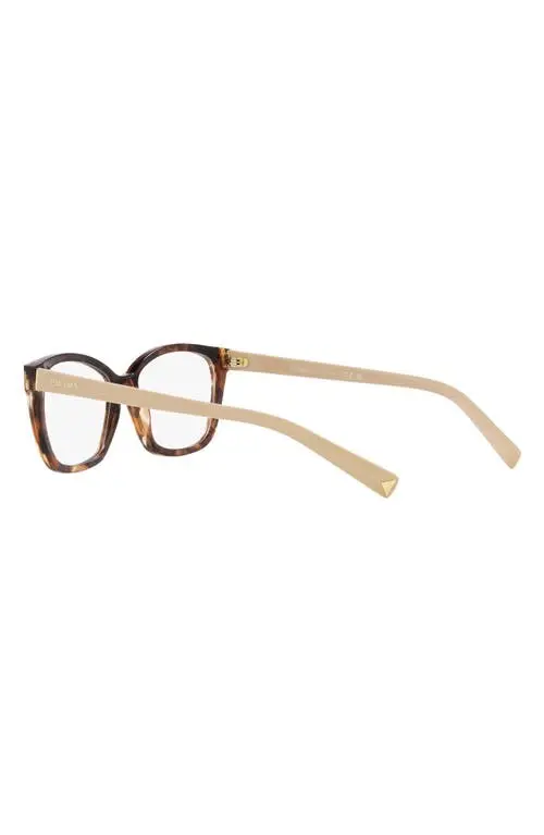 Prada 55mm Rectangular Optical Glasses - Dark Havana