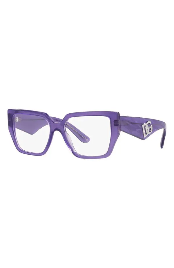Dolce & Gabbana 55mm Square Eyeglasses - Violet