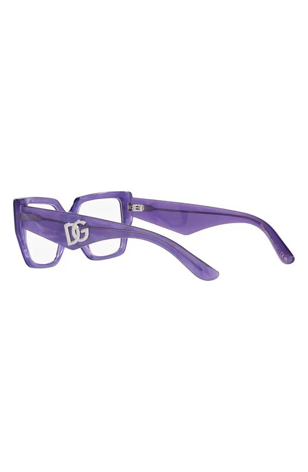 Dolce & Gabbana 55mm Square Eyeglasses - Violet