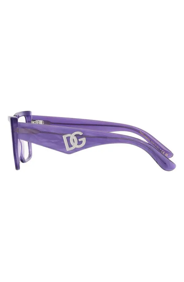 Dolce & Gabbana 55mm Square Eyeglasses - Violet