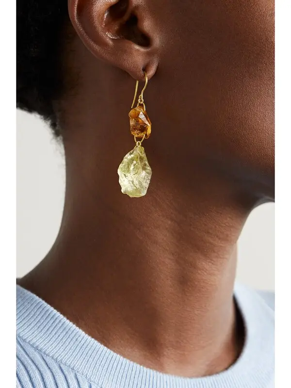 PIPPA SMALL 18-karat Citrine And Quartz Dangle Earrings