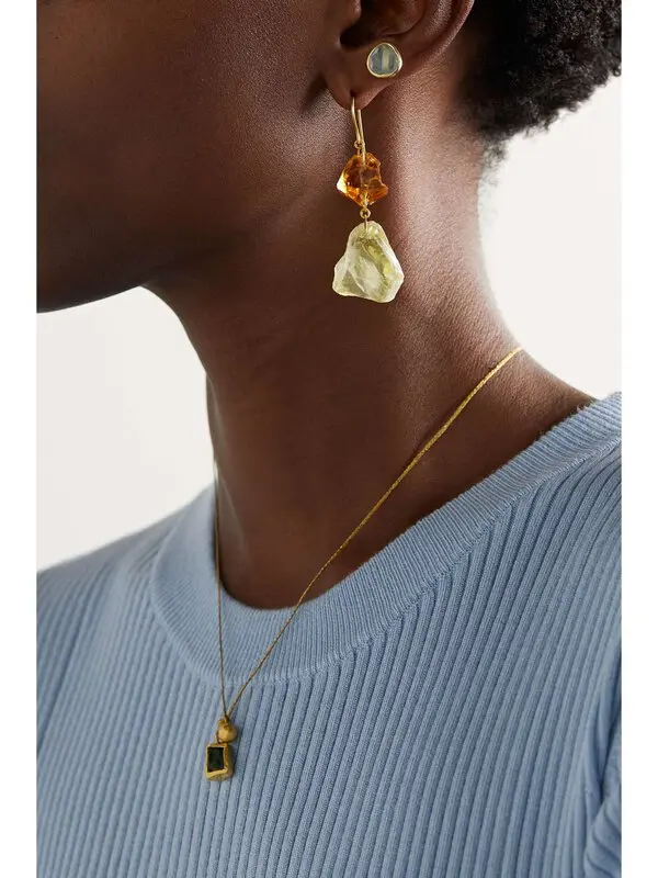 PIPPA SMALL 18-karat Citrine And Quartz Dangle Earrings