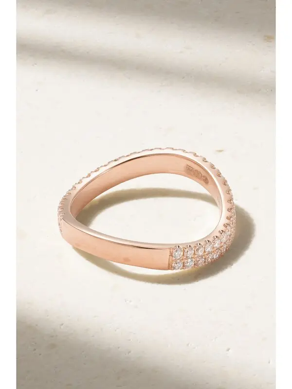 ANITA KO Curved 18-karat Rose Diamond Ring