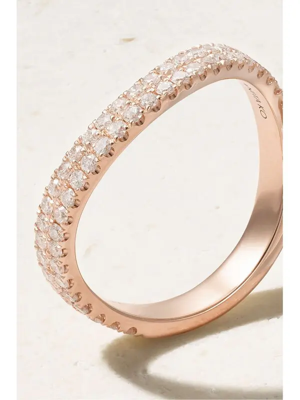 ANITA KO Curved 18-karat Rose Diamond Ring