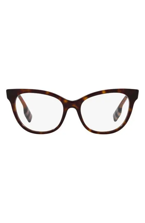 Burberry 53mm Cat Eye Optical Glasses - Dark Havana