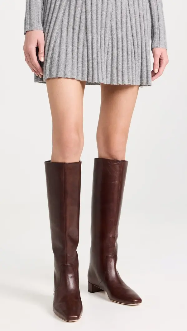 LOEFFLER RANDALL Indy Low Heel Tall Boots - Espresso