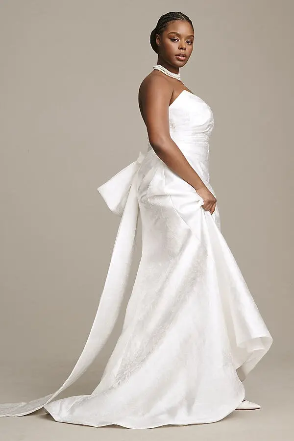 Watters Wtoo Callahan Jacquard Column Gown - Ivory