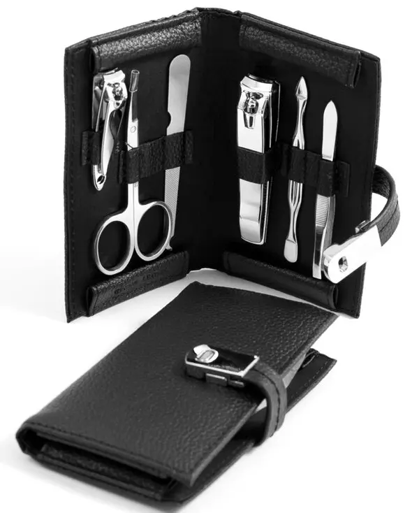 BEY-BERK Six Piece Manicure Set - Black