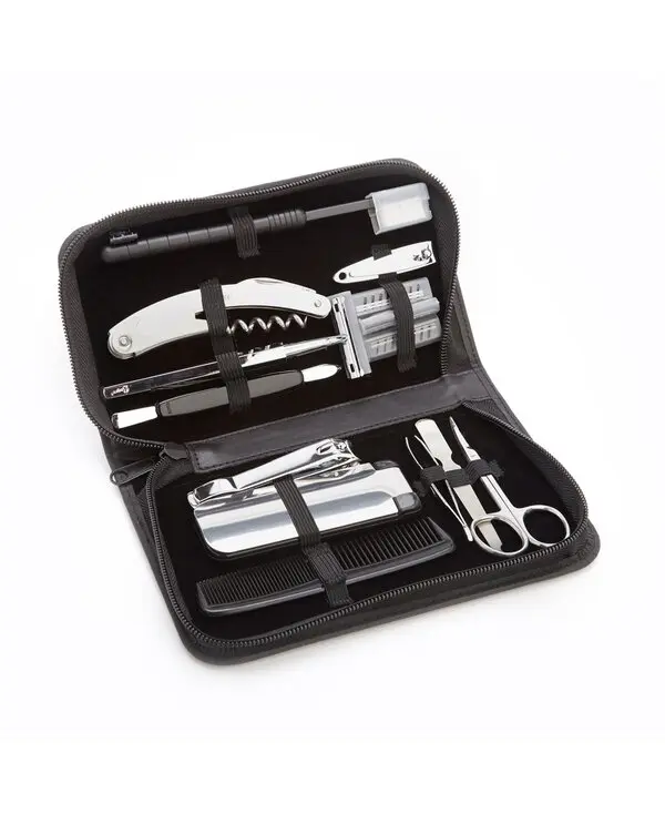 ROYCE NEW YORK Toiletry Grooming Shave Kit - Black
