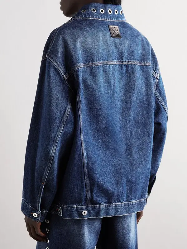 Off-White Eyelet-embellished Denim Jacket