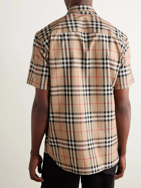 Burberry Checked Cotton-poplin Shirt - Neutrals