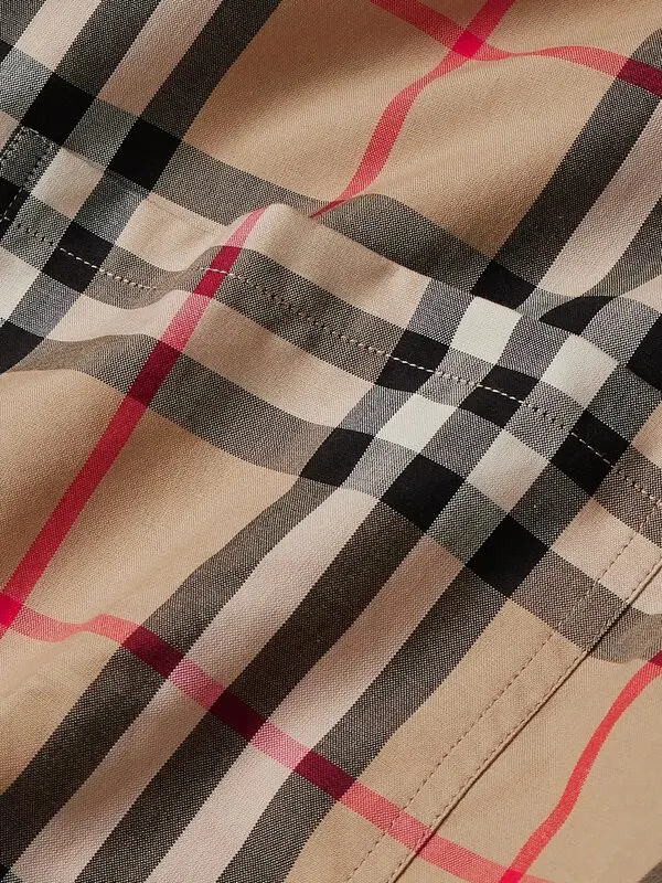 Burberry Checked Cotton-poplin Shirt - Neutrals