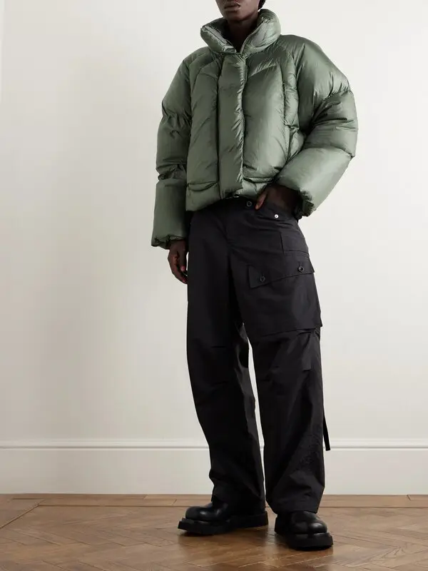 Entire Studios Uvr Cropped Quilted Shell Down Jacket - Green 